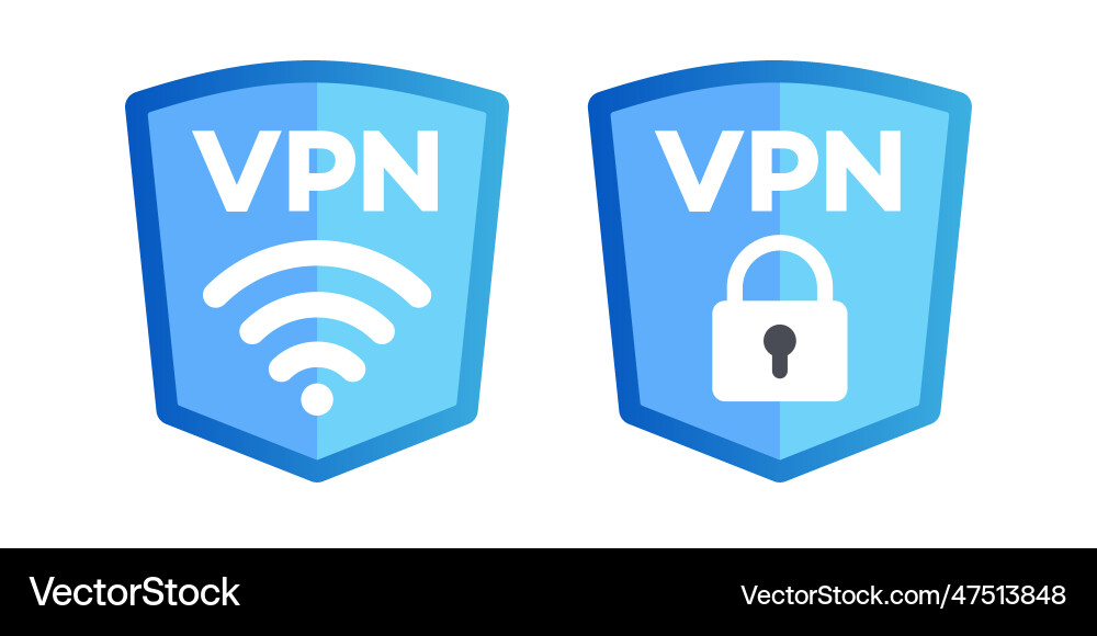 Shield vpn wifi and lock icon sign Royalty Free Vector Image