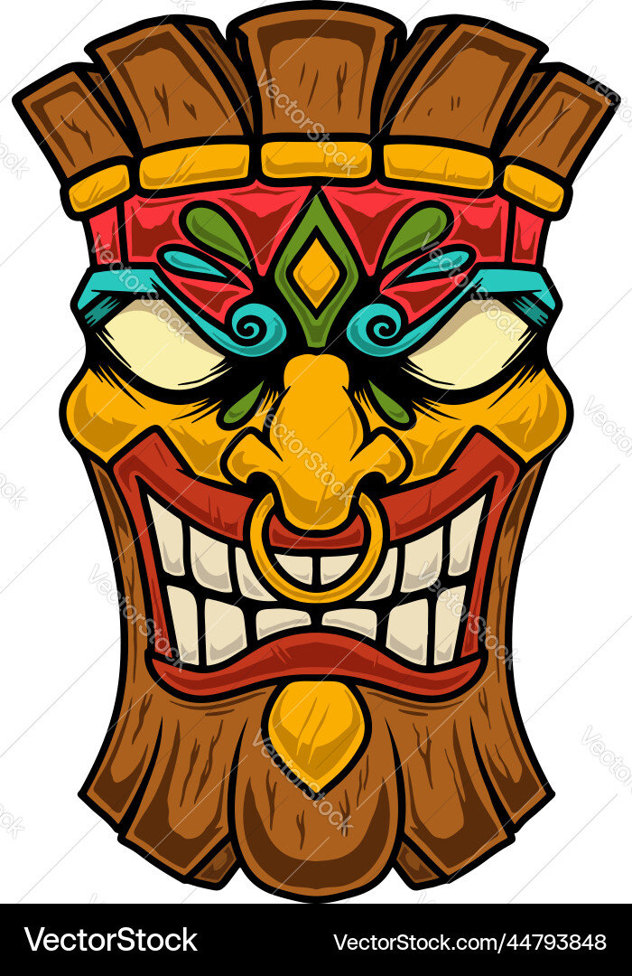 Tiki idol design element for poster card banner Vector Image