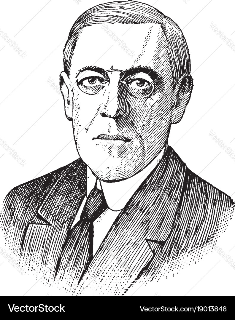 Woodrow wilson vintage Royalty Free Vector Image