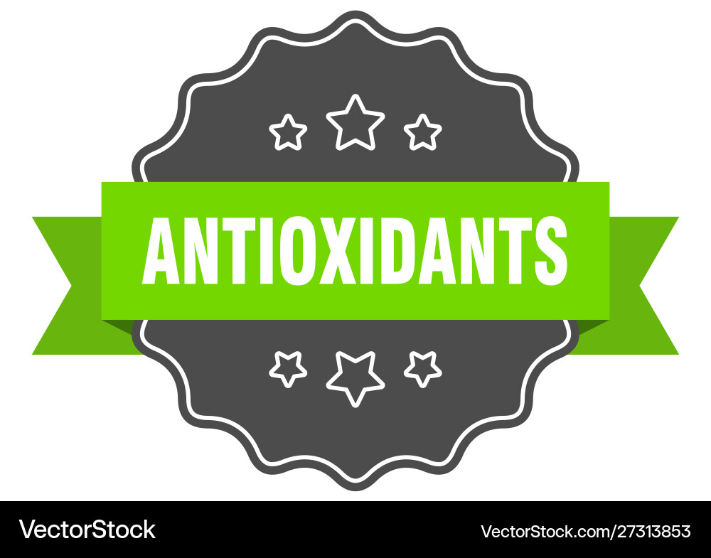 Antioxidants isolated seal green Royalty Free Vector Image
