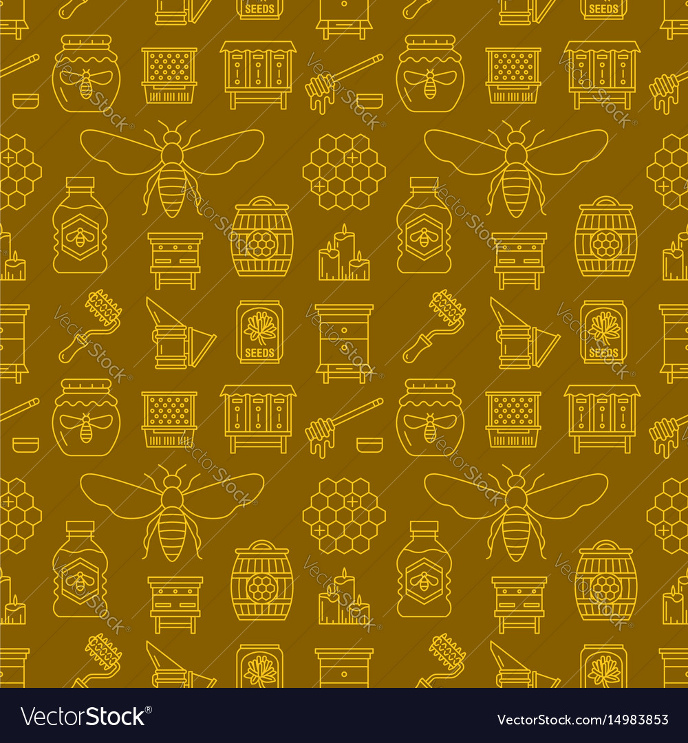 Beekeeping colored seamless pattern apiculture Vector Image