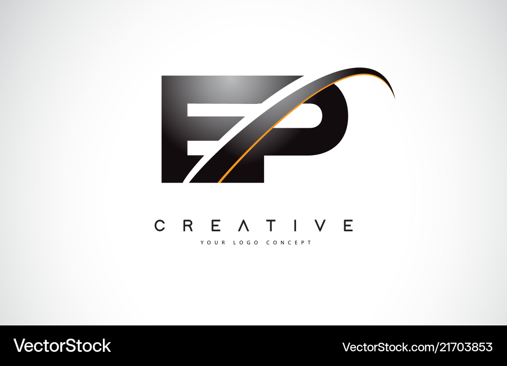 Ep e p swoosh letter logo design with modern Vector Image