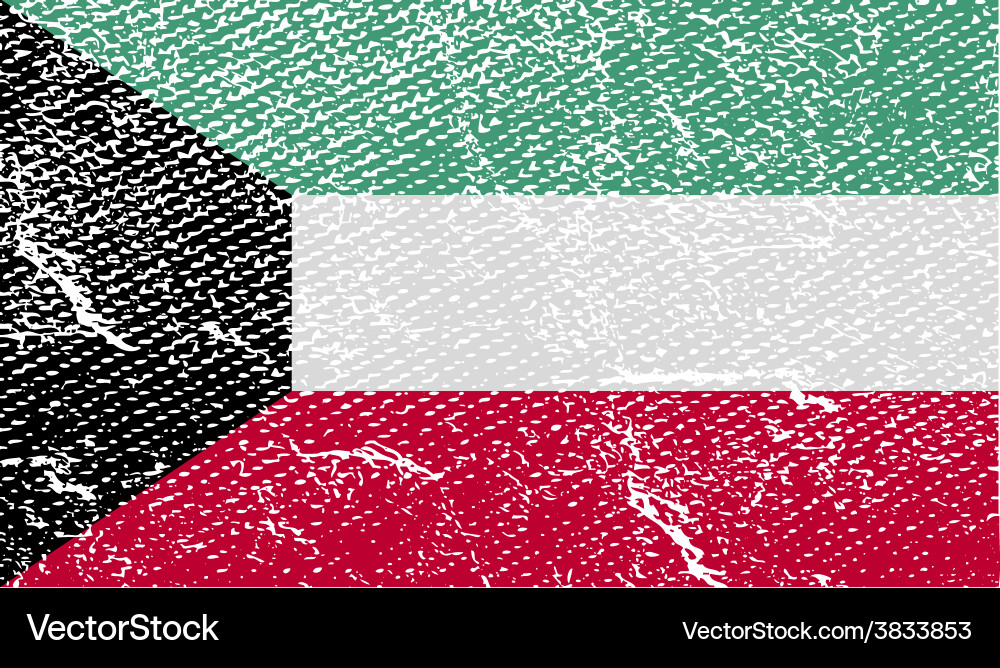 Flag of kuwait with old texture Royalty Free Vector Image