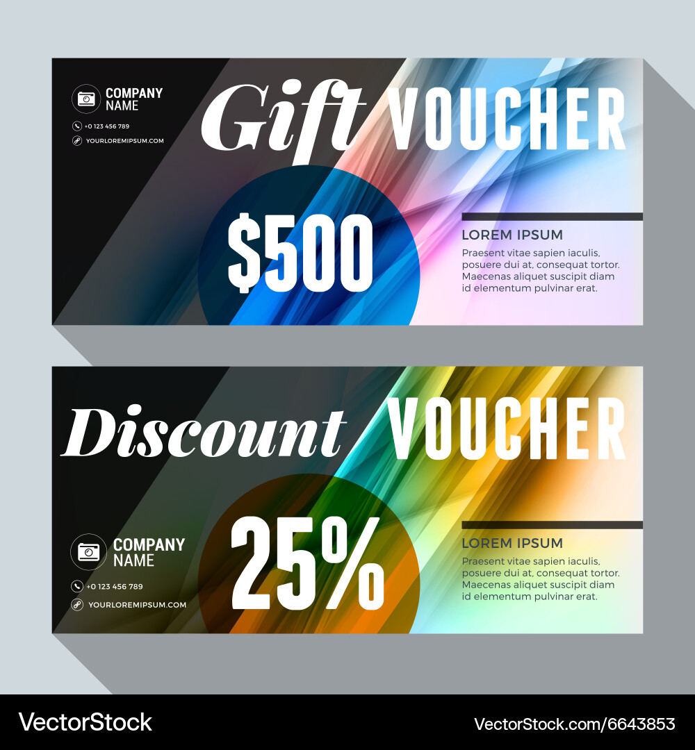 Gift and discount voucher design print template Vector Image