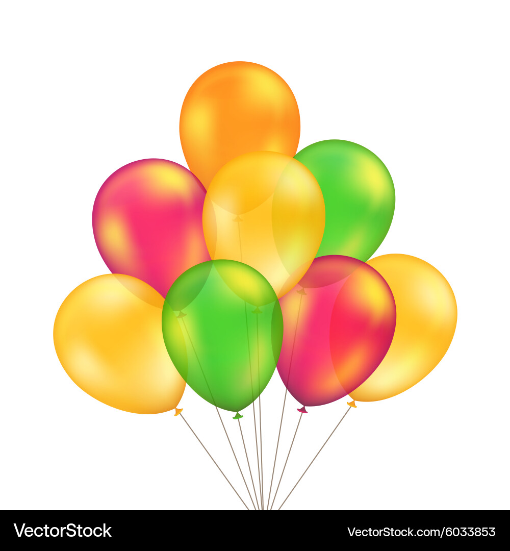 Green red orange yellow balloons set Royalty Free Vector