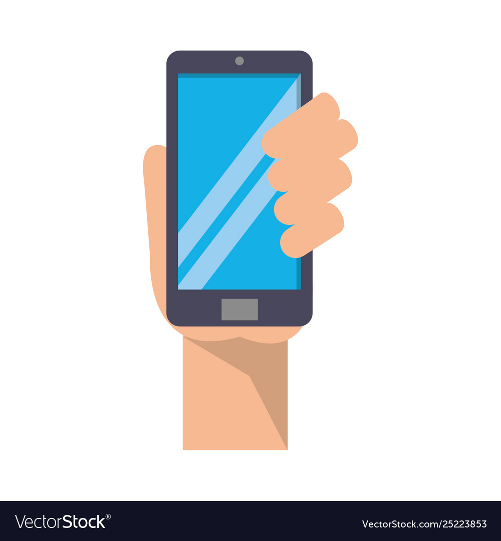 Hands using cellphone Royalty Free Vector Image