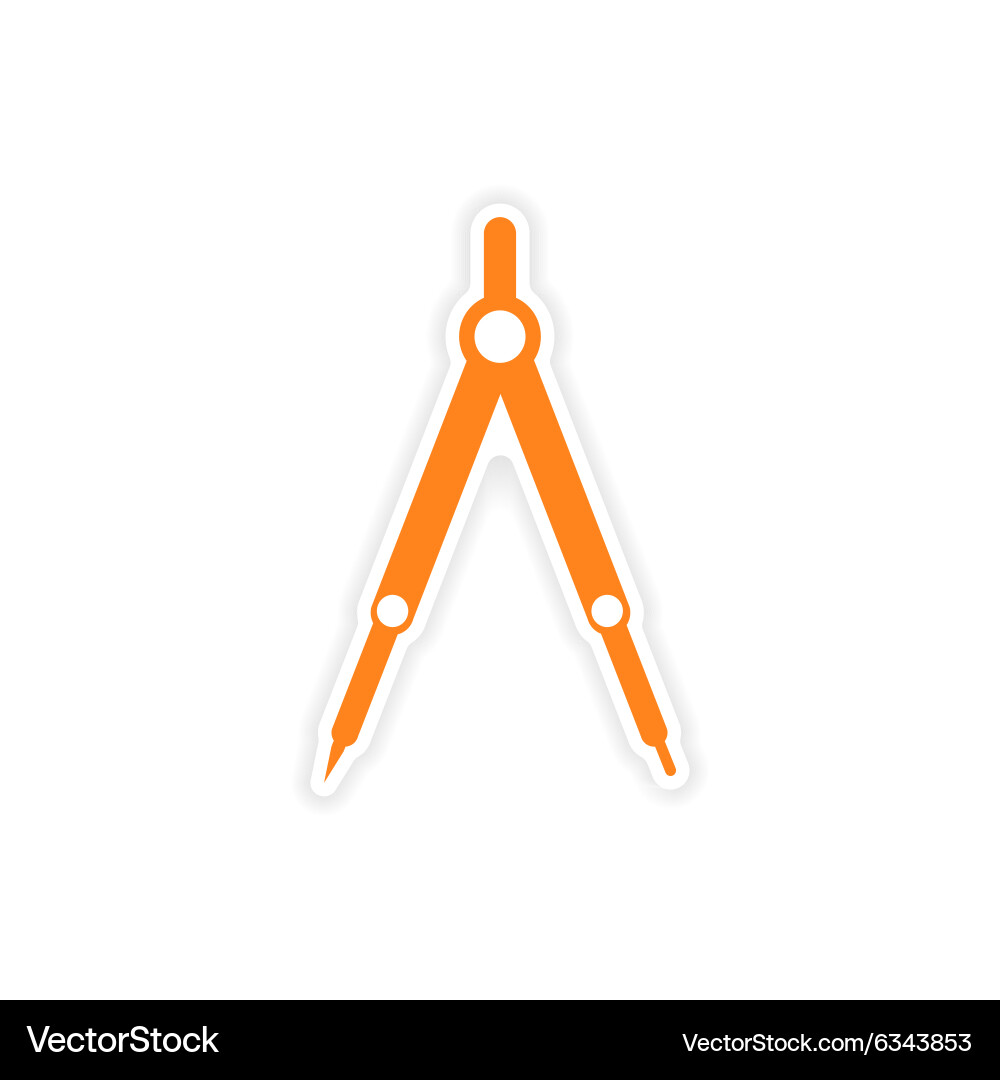 Icon sticker realistic design on paper Compasses Vector Image