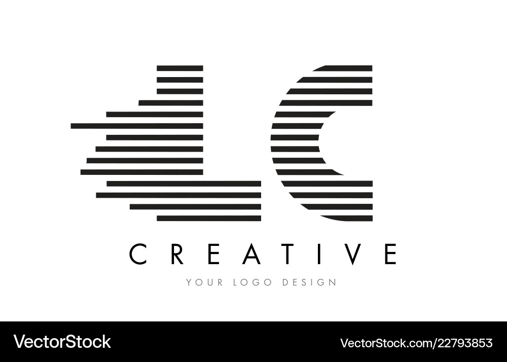 Lc l c zebra letter logo design with black Vector Image