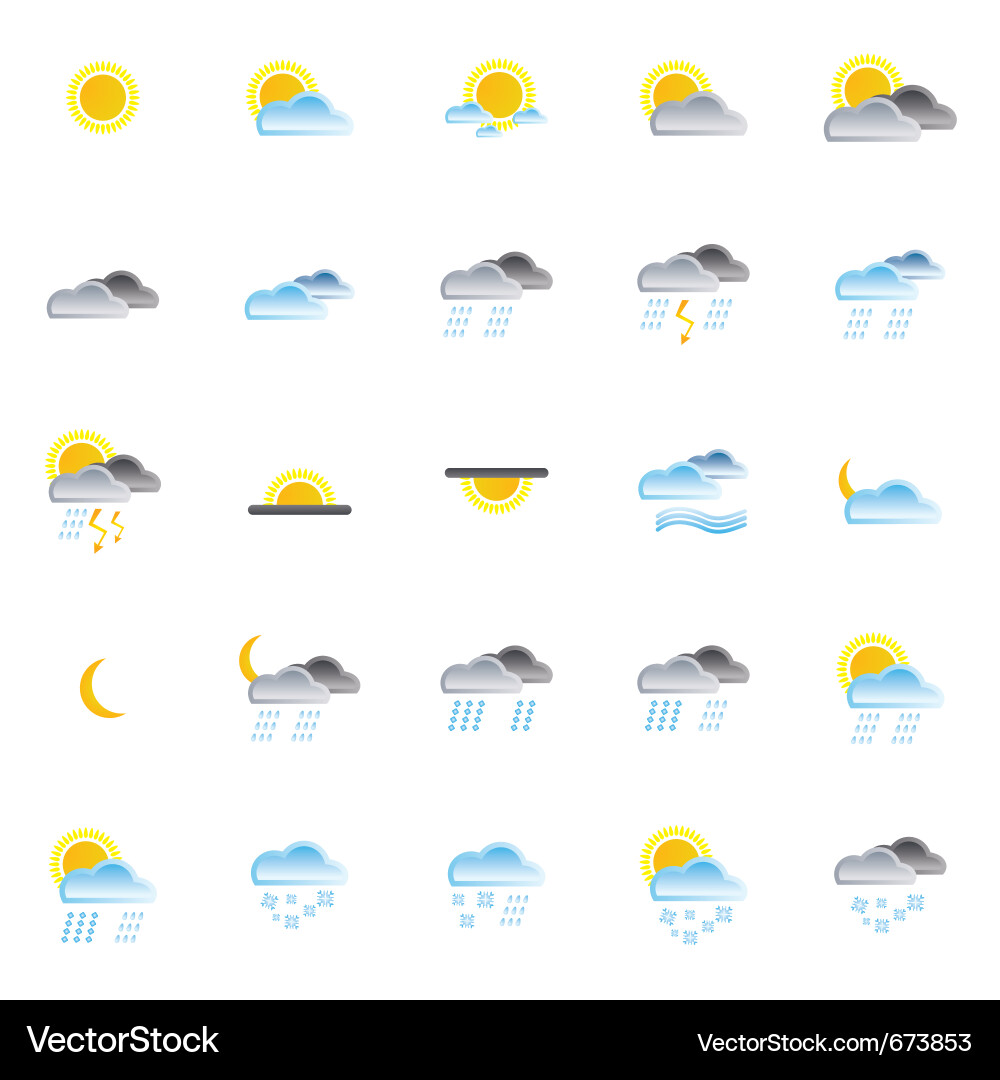 Nature and weather icons Royalty Free Vector Image