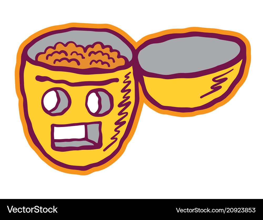 Open head with brains and empty eyes and mouth Vector Image