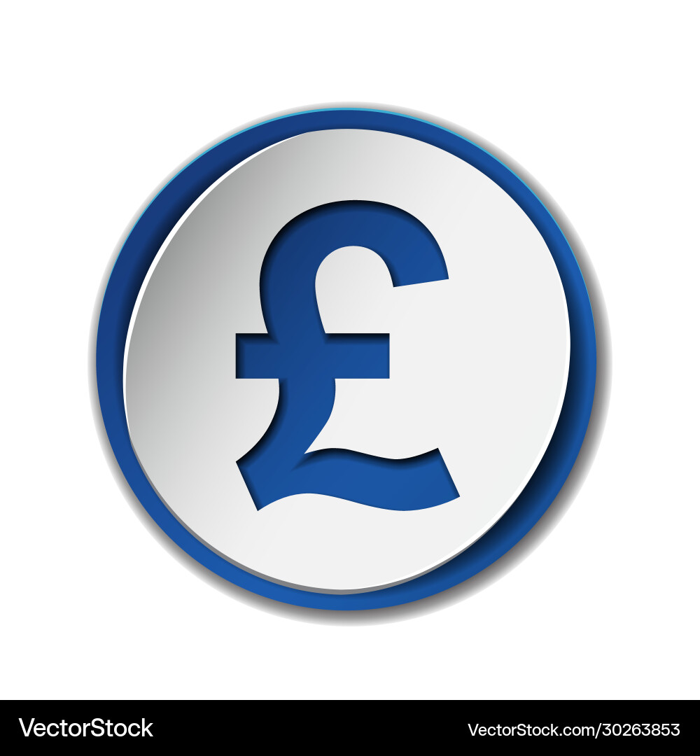 Pound currency symbol on colored circle flat icon Vector Image