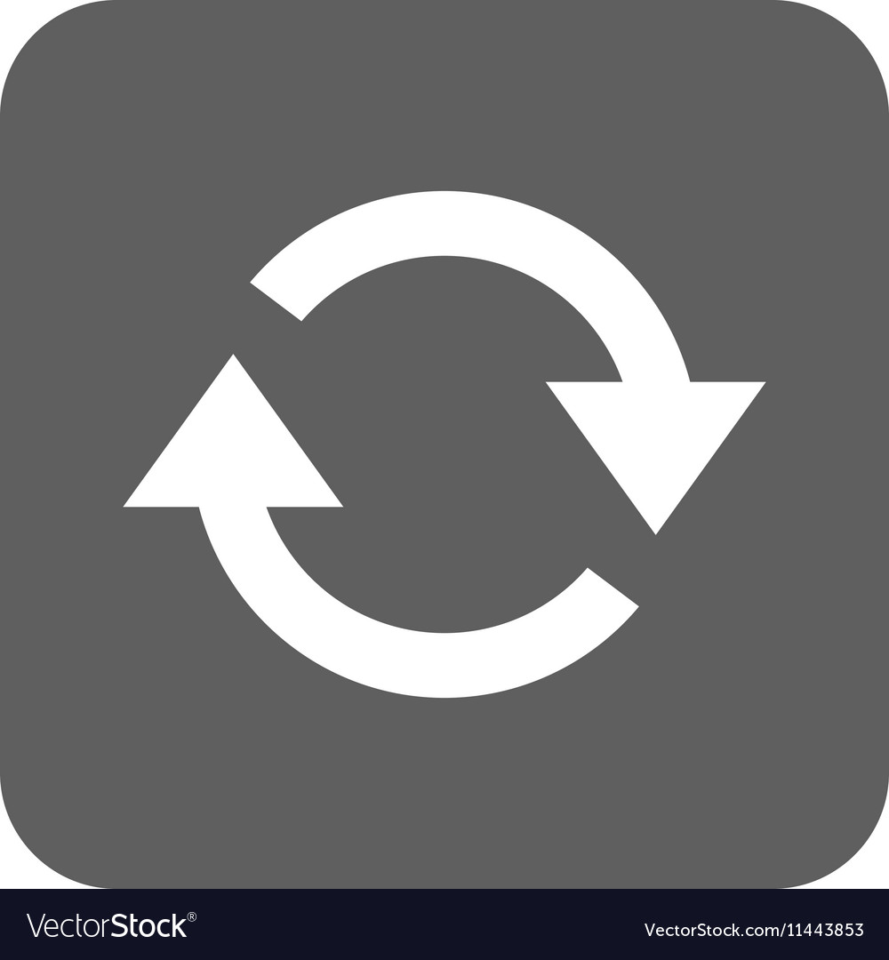 Refresh flat squared icon Royalty Free Vector Image