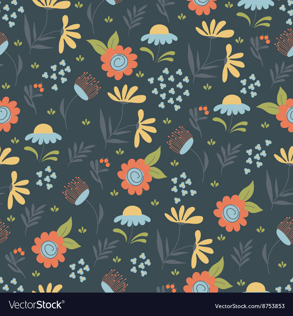 Seamless pattern summer fild Royalty Free Vector Image