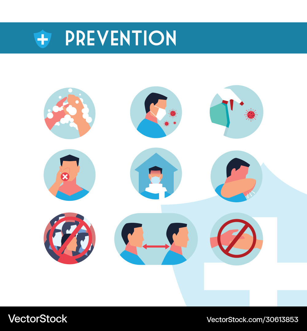 Set icons with coronavirus infections Royalty Free Vector