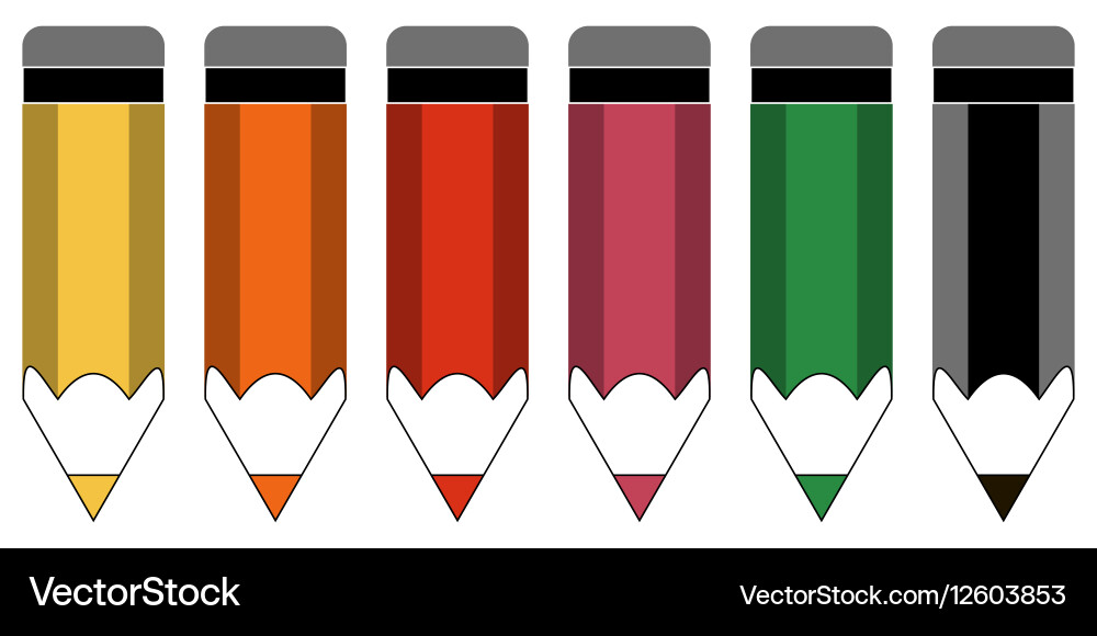 Set of colored pencils Royalty Free Vector Image