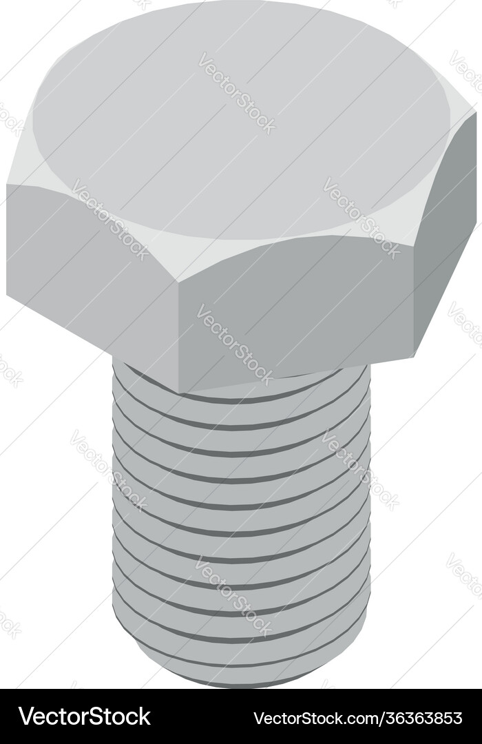 Steel bolt icon isometric style Royalty Free Vector Image