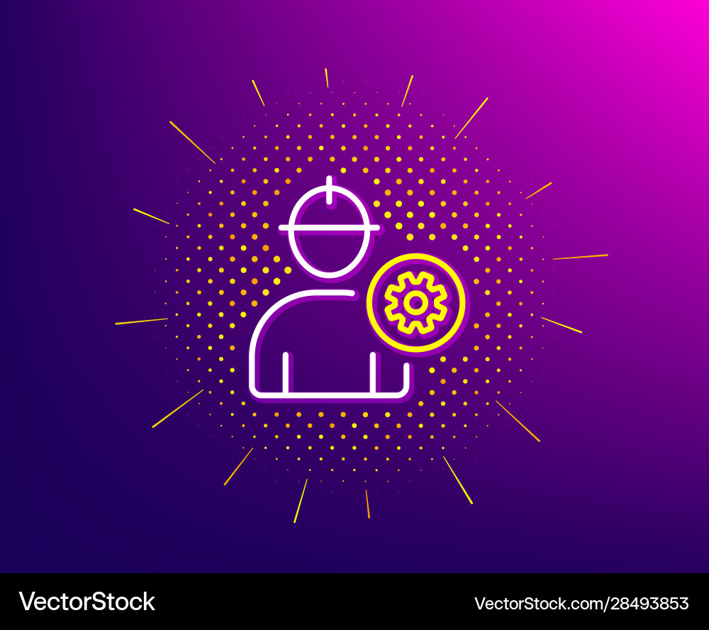 Worker line icon male profile sign Royalty Free Vector Image
