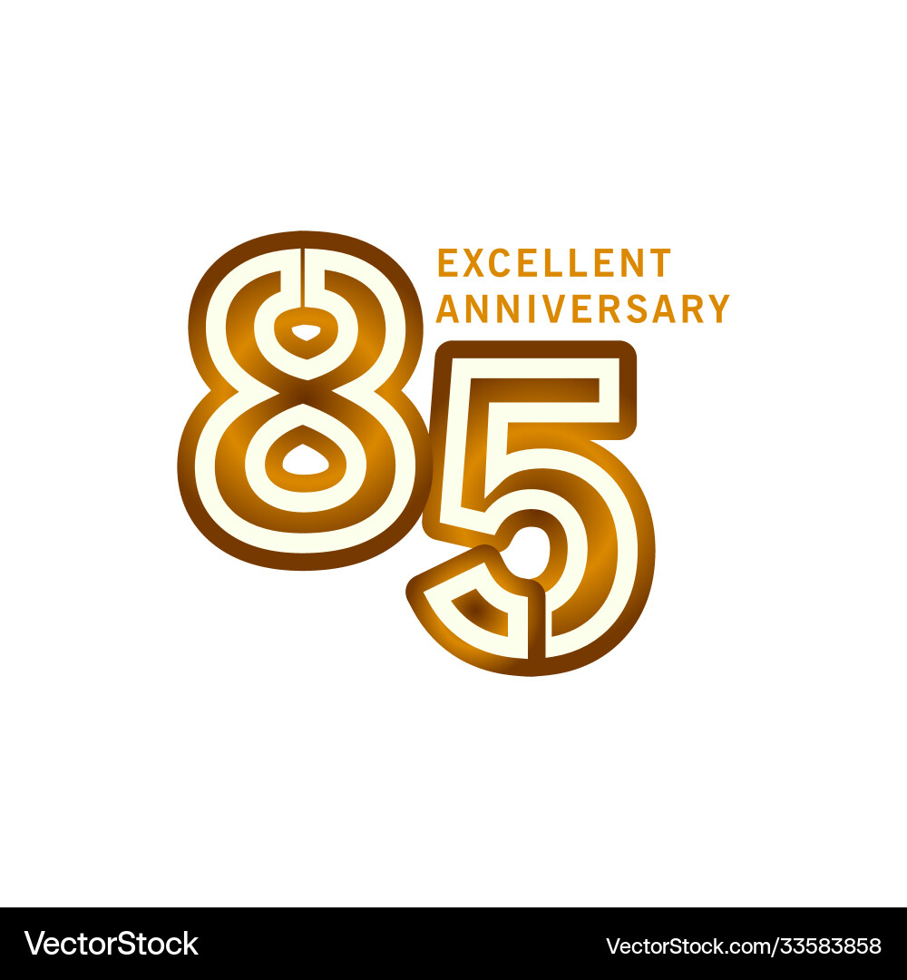 85 years excellent anniversary template design Vector Image