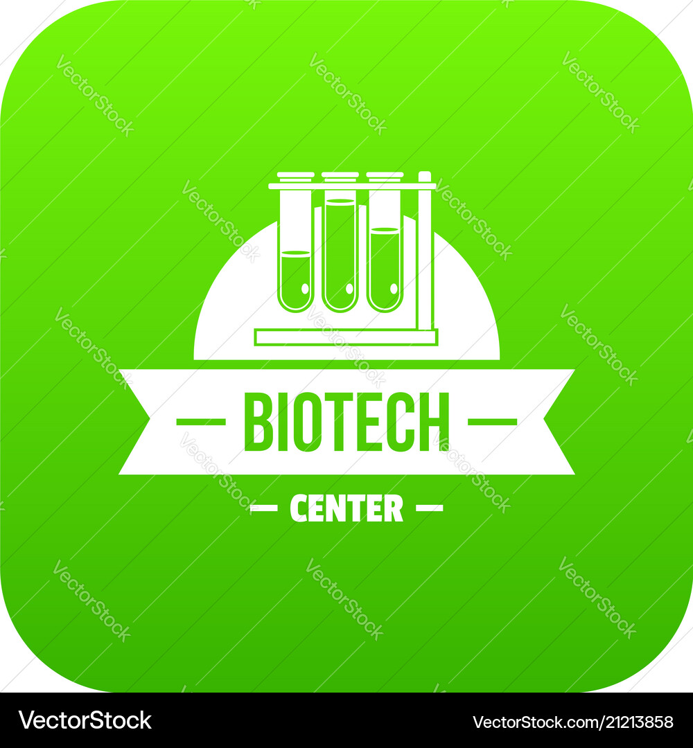 Biotech center icon green Royalty Free Vector Image