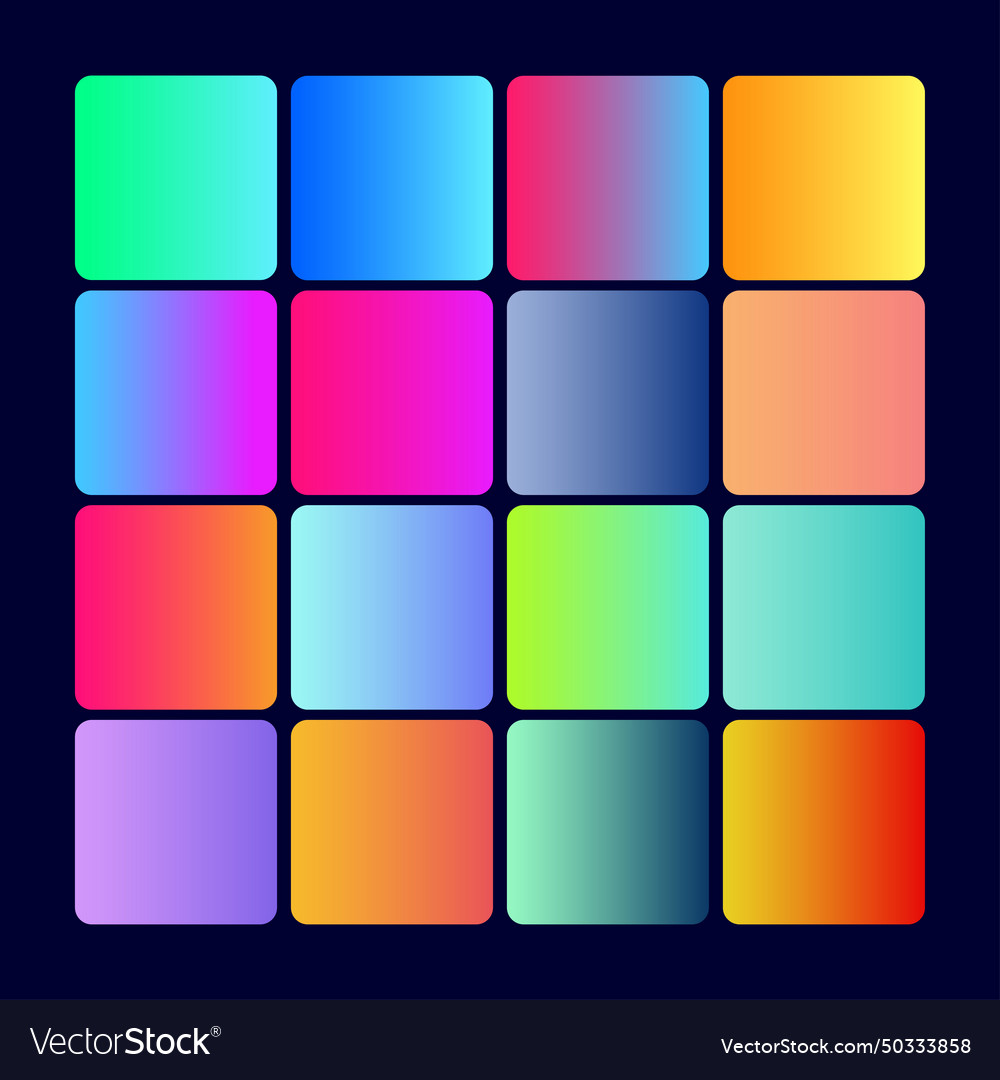 Bright vibrant set of gradients background Vector Image