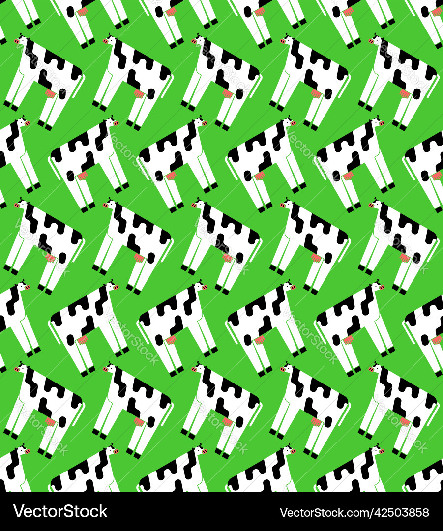 Cartoon cow pattern seamless animal beef Vector Image