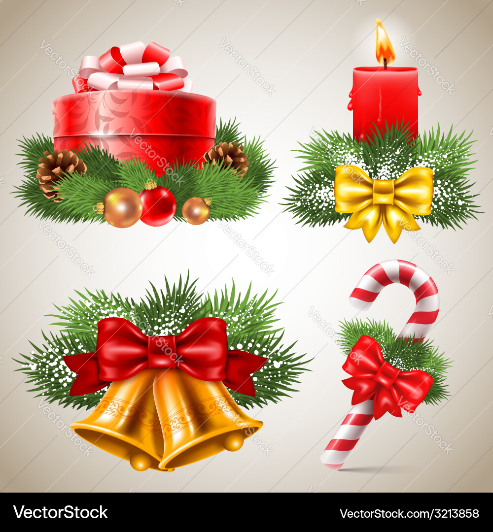 Christmas icon set Royalty Free Vector Image - VectorStock