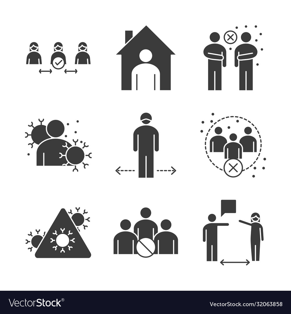 Covid19 19 coronavirus social distancing Vector Image