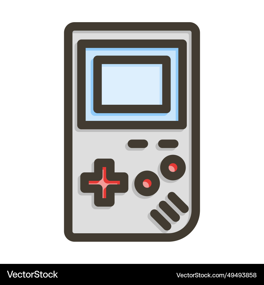 Game boy thick line filled colors icon Royalty Free Vector