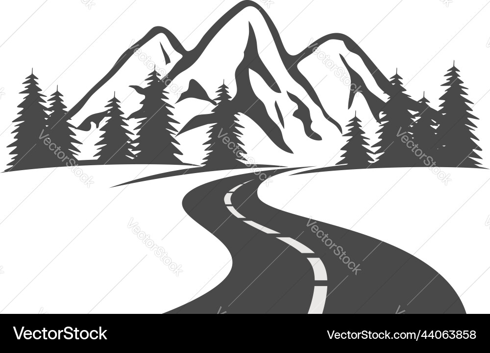 Highway road in mountains Royalty Free Vector Image