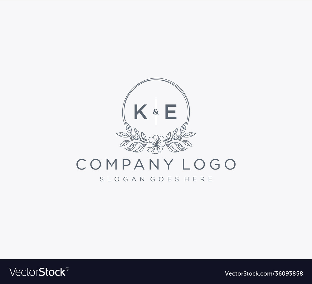 Initial ke letters floral frames unique Royalty Free Vector Initial ke letters floral frames unique Royalty Free Vector