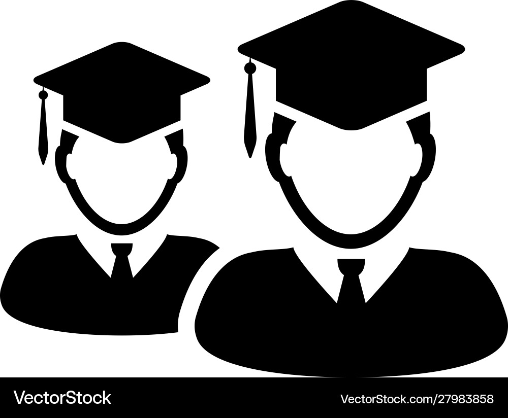 Knowledge icon male group students person Vector Image