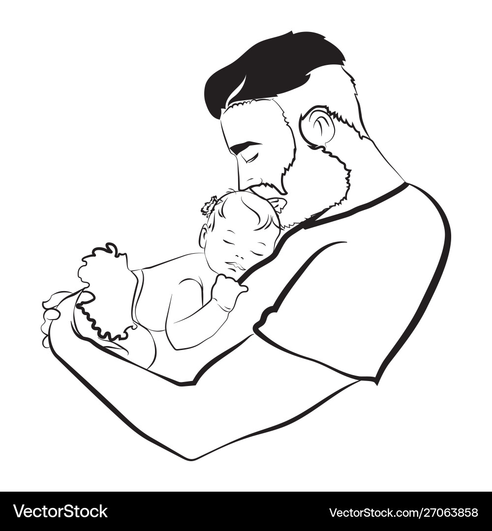 Man with a child logo young father Royalty Free Vector Image