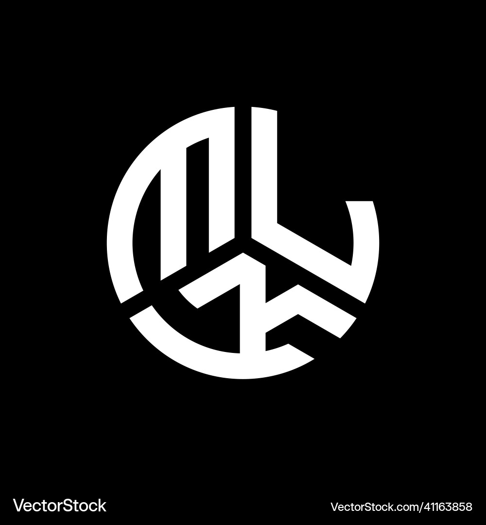Mlk letter logo design on black background Vector Image