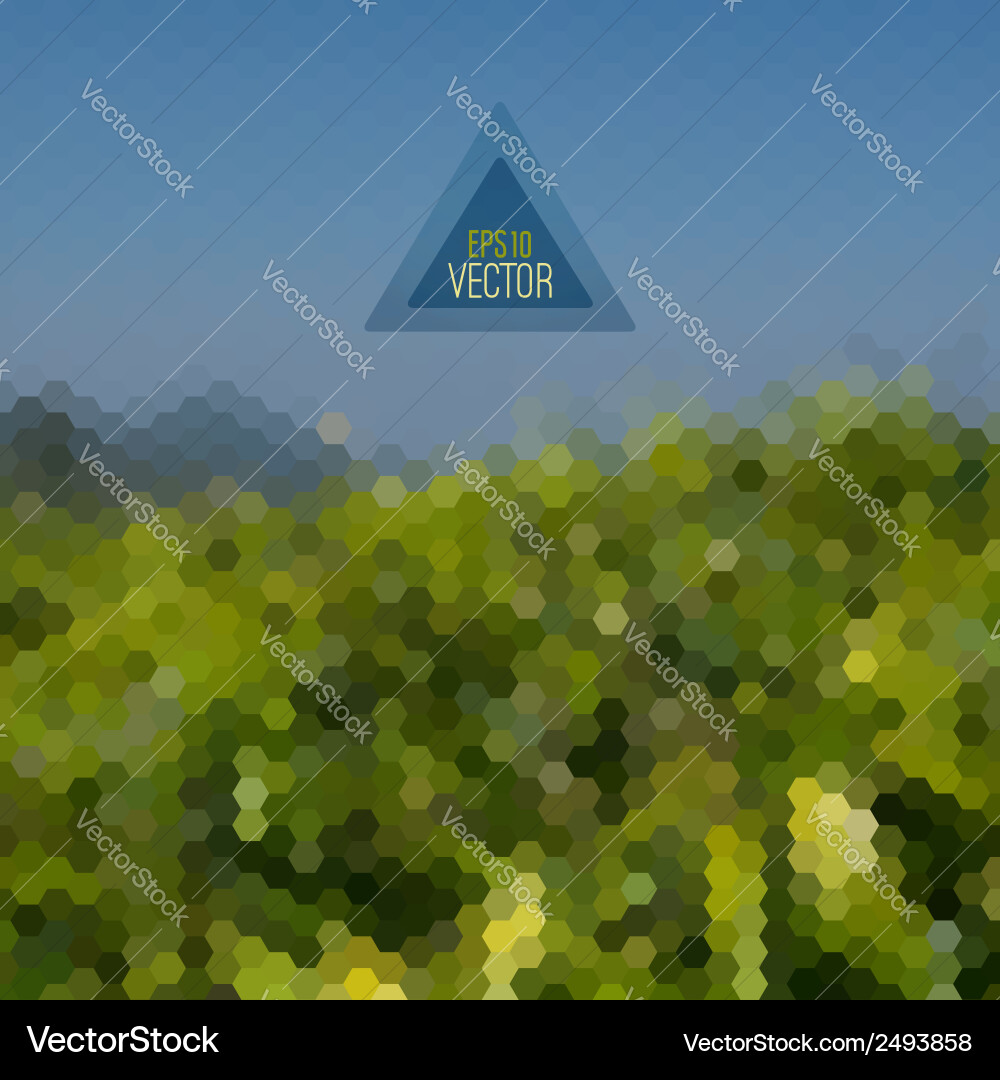 Retro landscape pattern of geometric shapes Vector Image