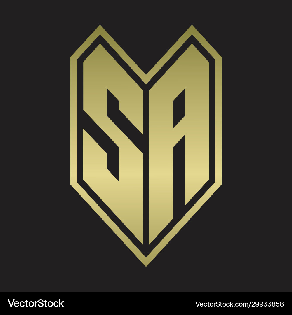Sa logo monogram with emblem line style isolated Vector Image
