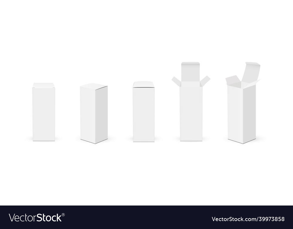 Set of paper rectangular packaging boxes Vector Image