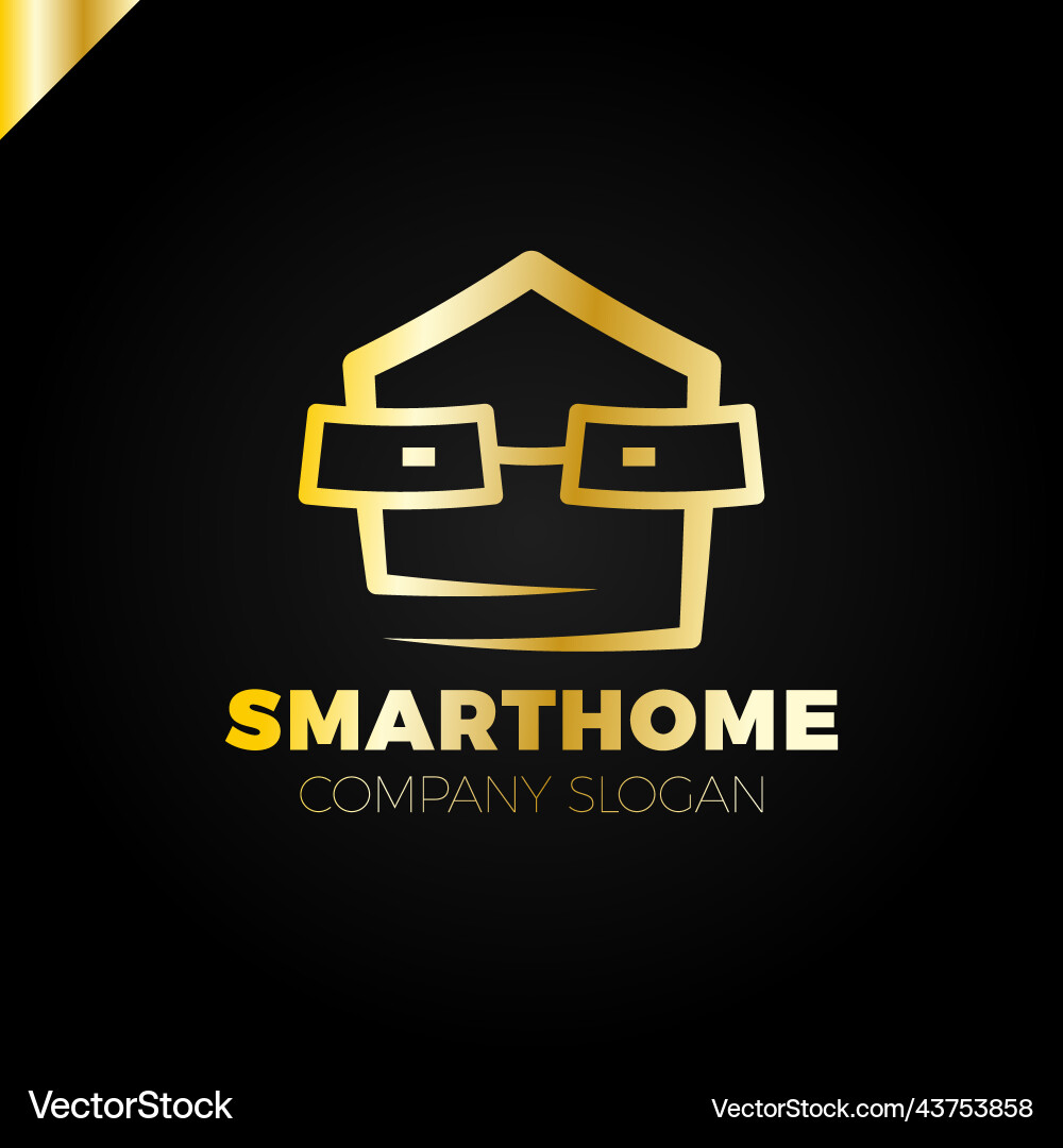 Smart home logo design template head with glass Vector Image