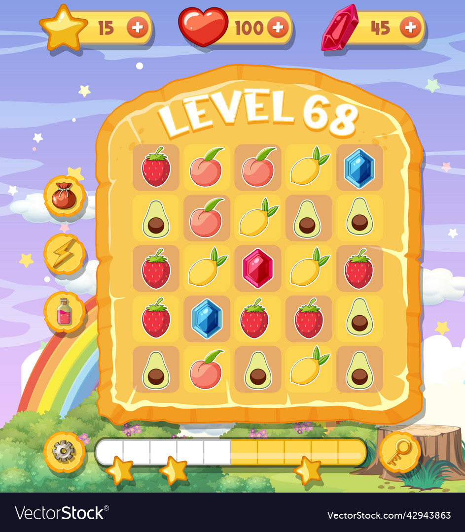 A game background template with elements Vector Image