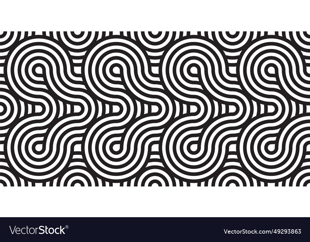 Abstract lines geometric seamless pattern rounded Vector Image