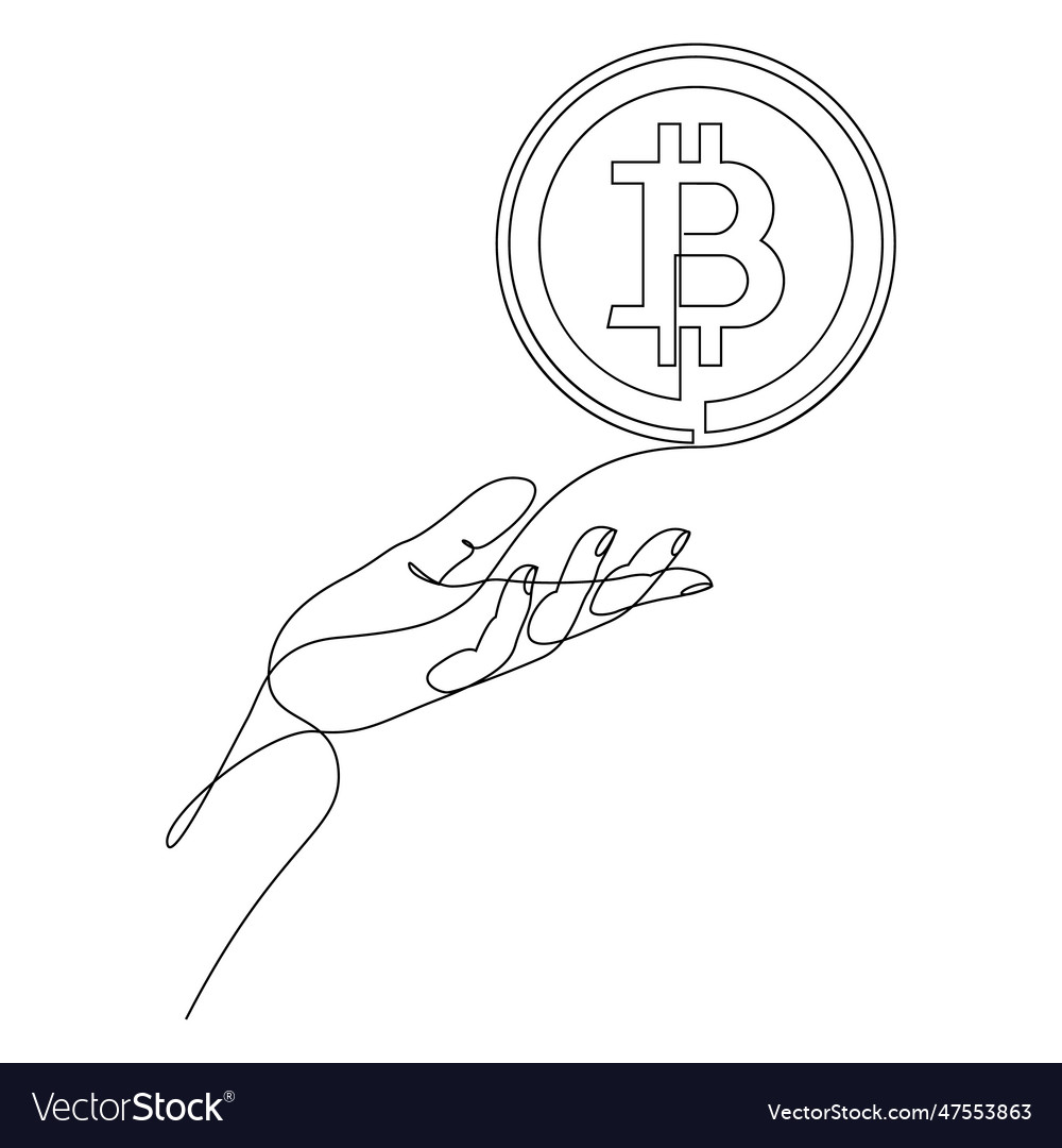 Continuous single line drawing of hand holding Vector Image