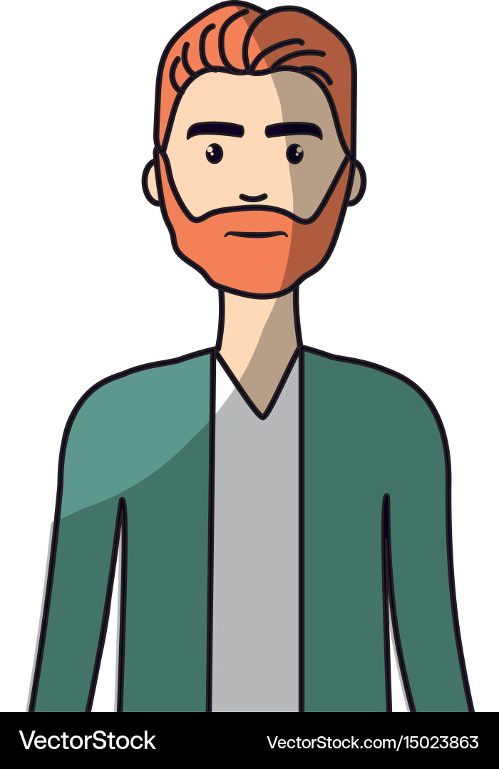 Cute man with hairstyle and beard Royalty Free Vector Image