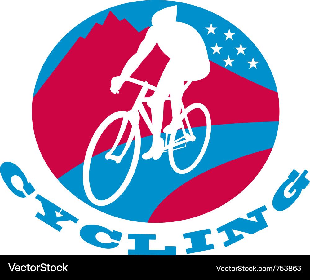 Cyclist riding racing bike Royalty Free Vector Image