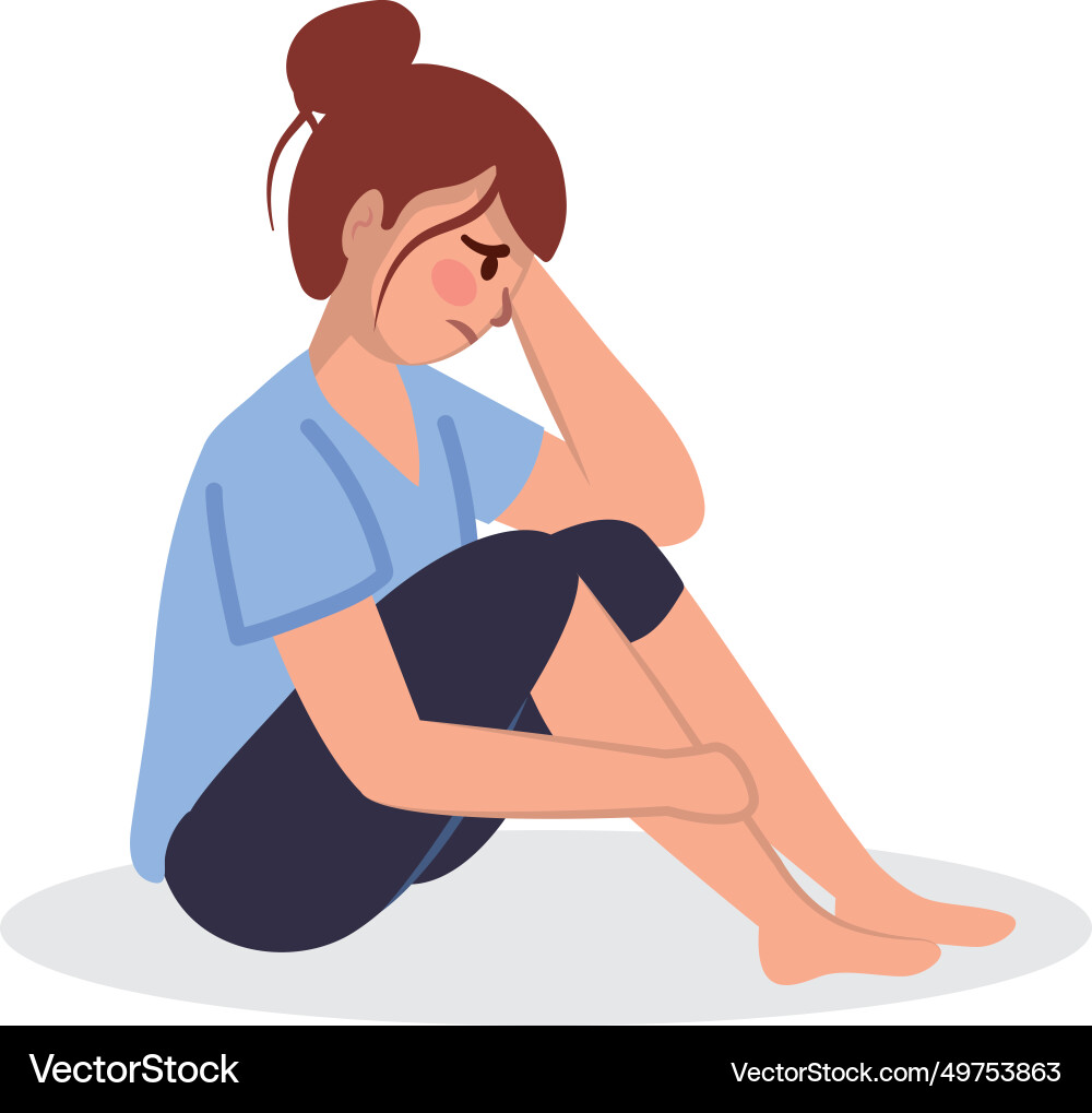 Depression woman unhappy Royalty Free Vector Image
