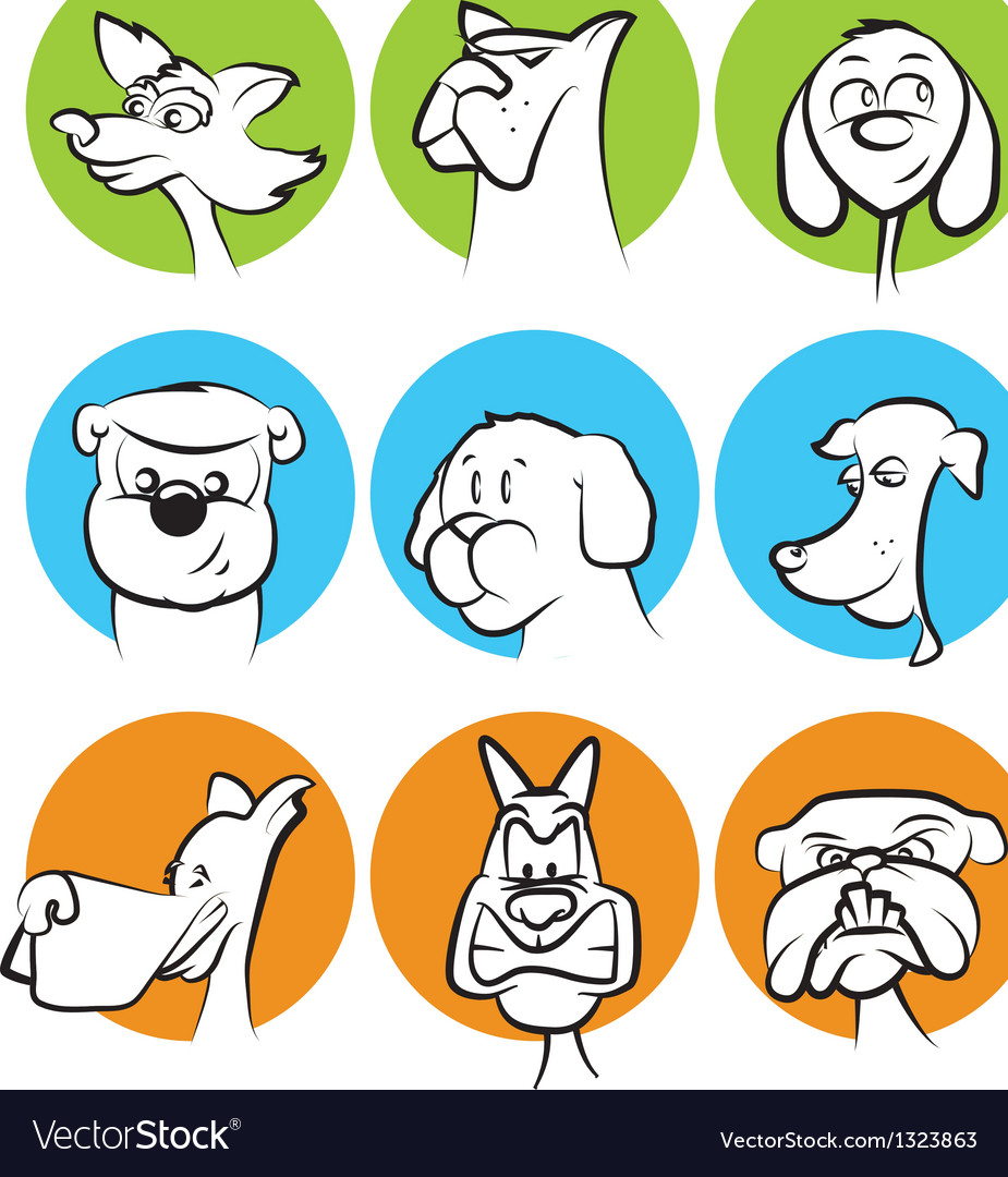 Dog characters set Royalty Free Vector Image - VectorStock