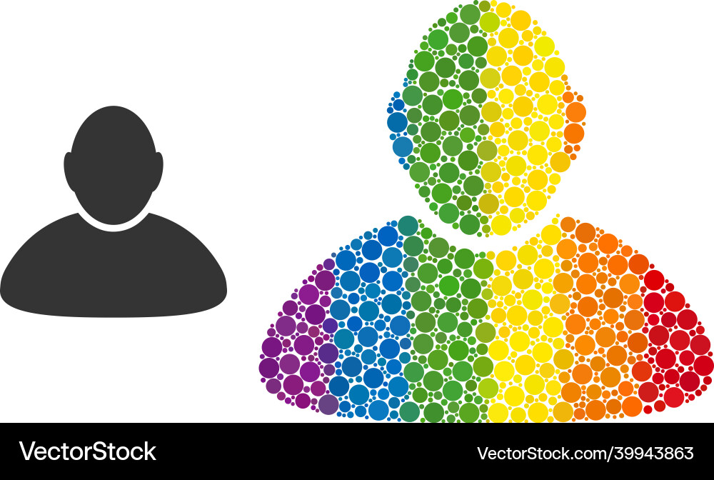 Dot customer collage icon of bright round dots Vector Image