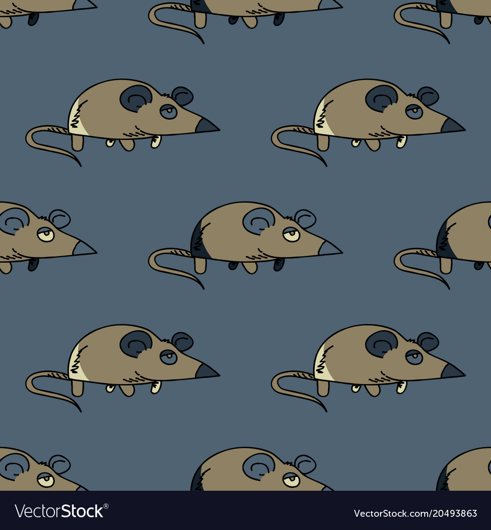 Funky mouse seamless pattern Royalty Free Vector Image