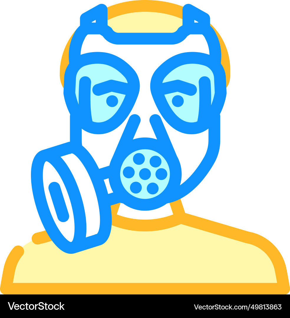 Gas mask face color icon Royalty Free Vector Image