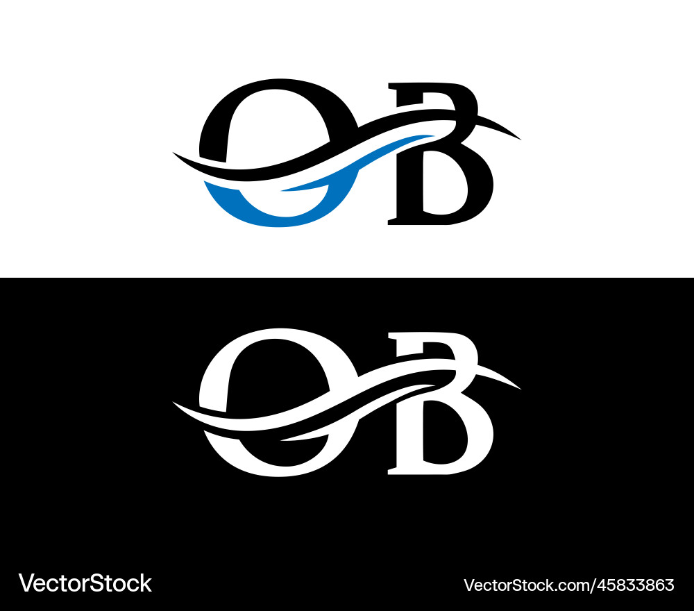 Letter ob and qb logo icon design Royalty Free Vector Image