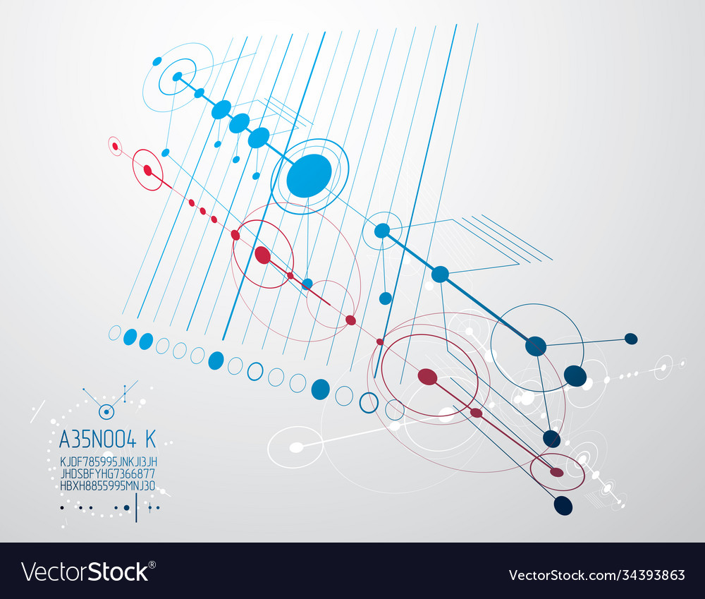 Mechanical scheme engineering drawing Royalty Free Vector