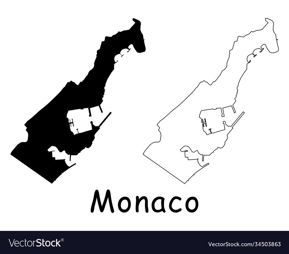 Monaco map Royalty Free Vector Image - VectorStock